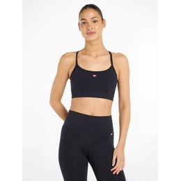 Tommy Hilfiger Sport Sport-Bustier ESSENTIALS FLAG LOW INT BRA mit Trägern für leichten Halt, blau