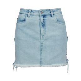 Urban Classics Jerseyrock Damen Ladies Denim Lace Up Skirt (1-tlg), blau