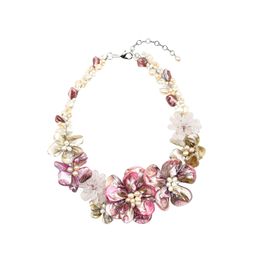 Kette mit Anhänger Collezione Alessandro "Blumenstrauß" Gr. one size, Glas, pink Damen Halsketten Ketten mit Anhänger