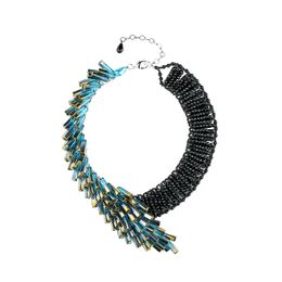 Kette mit Anhänger Collezione Alessandro "Onyx" Gr. one size, Glas, blau (blau> <) Damen Halsketten Ketten mit Anhänger
