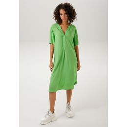 Blusenkleid Aniston CASUAL Gr. 44, N-Gr, grün (apfelgrün) Damen Kleider Knielange Bestseller