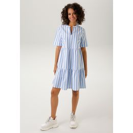 Sommerkleid Aniston CASUAL Gr. 48, N-Gr, weiß (blau, weiß, gestreift) Damen Kleider Sommerkleider Bestseller