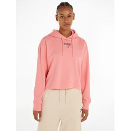 Kapuzensweatshirt Tommy Jeans "TJW RLX ESSENTIAL LOGO HOODIE" Gr. XL (42), rosa (tickled pink) Damen Sweatshirts