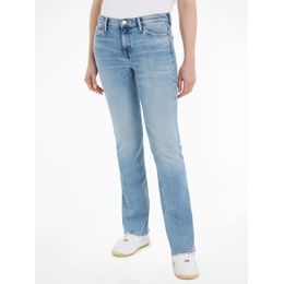 Bootcut-Jeans Tommy Jeans "Maddie" Gr. 31, Länge 30, blau (light denim1) Damen Jeans Bootcut