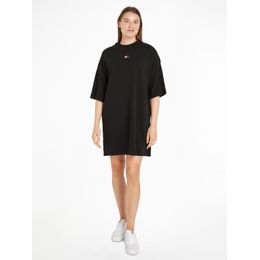 Shirtkleid Tommy Jeans "TJW BADGE TEE DRESS" Gr. L (40), N-Gr, schwarz (black) Damen Kleider Freizeitkleider