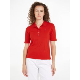 Poloshirt Tommy Hilfiger Gr. L (40), rot (fierce red) Damen Shirts Jersey