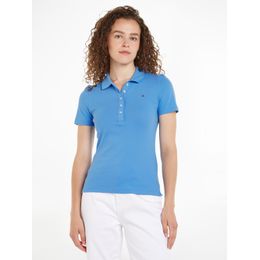 Poloshirt Tommy Hilfiger "1985 SLIM PIQUE POLO SS" Gr. S (36), blau (blue_spell) Damen Shirts Jersey