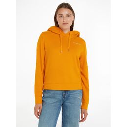 Kapuzensweatshirt Tommy Hilfiger "1985 RLX MINI CORP LOGO HOODIE" Gr. L (40), orange (rich ochre) Damen Sweatshirts Sweats