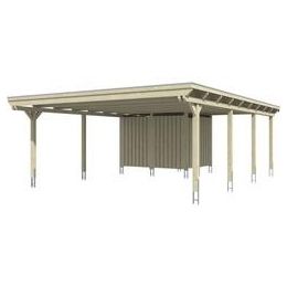 Skan Holz Carport Emsland 613 x 846 cm mit EPDM-Dach, mit Abstellraum