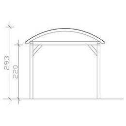 Skan Holz Bogendach-Carport Franken 376 x 755 cm, lasiert in Schiefergrau