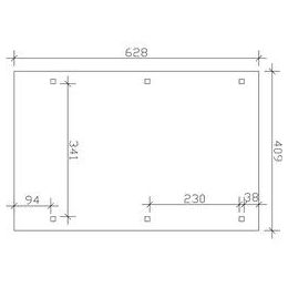 Skan Holz Carport Wendland 409 x 628 cm mit EPDM-Dach