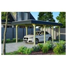 Skan Holz Carport Spreewald 345 x 589 cm mit EPDM-Dach, schwarze Blende