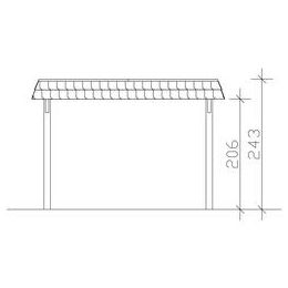 Skan Holz Carport Wendland 362 x 870 cm mit EPDM-Dach