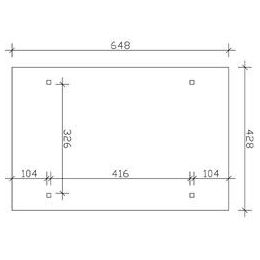 Skan Holz Carport Odenwald 428 x 648 cm, natur