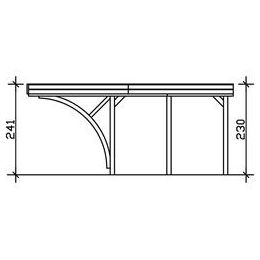 Skan Holz Friesland Carport Set 6 314 x 555 cm, lasiert in Nussbaum