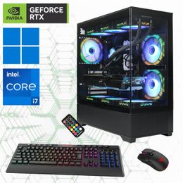 GAMEMAX Gaming-PC "Vista AB 7209" Computer Gr. Microsoft Windows 11 Home (64 Bit), 32 GB RAM 2000 GB SSD, schwarz Gaming PCs