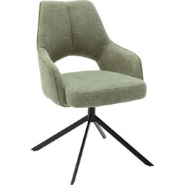 Armlehnstuhl MCA furniture "Bangor" Stühle Gr. B/H/T: 57 cm x 89 cm x 66 cm, 2er Set, Metall, grün (olive, schwarz matt) Armlehnstühle