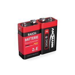 Ansmann AG 2x Rauchmelder 9V Block Batterie – E-Block Alkaline (2 Stück) Batterie