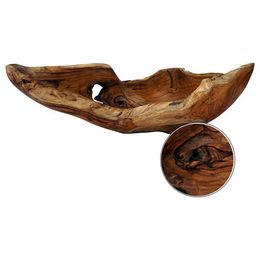 Cepewa Dekoschale 64295, Dekoschale Teakholz Natur 60 x 28 x 16 cm Holzschale