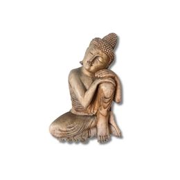 Asien LifeStyle Buddhafigur Buddha Figur Holz Statue Relax