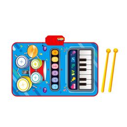 Coonoor Spielzeug-Musikinstrument 2-in-1 Jungen Spielzeug Klavier & Trommel Musik Tanzmatte