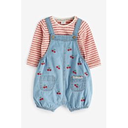 next Body & Shorts Langärmeliger Baby-Body und kurze Latzhose im Set (2-tlg)