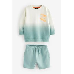 next Sweatanzug Sweatshirt mit Rücken-Print und Shorts im Set (2-tlg)