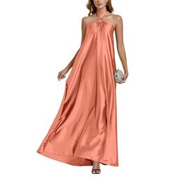 TZTA Trading UG Dirndl Damen Cocktail-Satin-Maxikleid