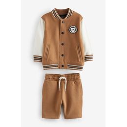 next Sweatanzug Letterman-Jacke und Shorts im Set (2-tlg)