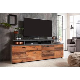 TV-Board Inosign "Messina" Sideboards Gr. B/H/T: 180 cm x 66 cm x 47 cm, 2, grau (old wood matera) TV-Lowboards