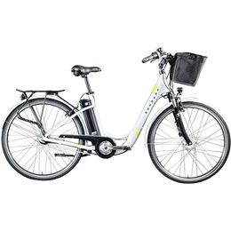 Zündapp E-Bike ZÜNDAPP "Z517" E-Bikes Gr. 48 cm, 28 Zoll (71,12 cm), weiß (grün, weiß) E-Bikes Bestseller