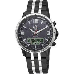Funkchronograph ETT "Arctica, EGS-11568-21M" Armbanduhren schwarz (schwarz silberfarben) Herren Solaruhren