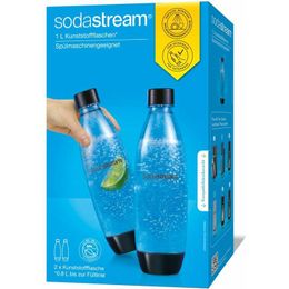 SodaStream - spülmaschinengeeignete Kunststoffflasche fuse 1L 2er-Set schwarz Trinkwassersprudler