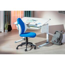 Bürostuhl Inosign Stühle Gr. B/H/T: 52 cm x 94 cm x 56 cm, blau (blau, weiß) Bürodrehstuhl Drehstühle