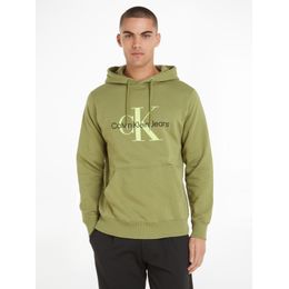 Kapuzensweatshirt Calvin Klein Jeans "SEASONAL MONOLOGO REGULAR HOODIE" Gr. S, grün (khaki) Herren Sweatshirts