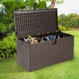 Giantex - Auflagenbox wasserdicht xxl 400 Liter, Gartenbox Kissenbox Kissentruhe abschliessbar, Aufbewahrungsbox Aufbewahrungsbehaelter aus Kunstharz