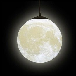 3D-Mond-Kronleuchter-Mond-Deckenleuchter Mond-Deckenleuchte Planet Pendelleuchte Mond Restaurant Bar Home Kinderzimmer LED-Kronleuchter (Glühbirne