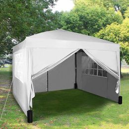 Mcc Direct - 3x3 Meter Faltpavillon in Weiß mit 4 abnehmbaren Seiten