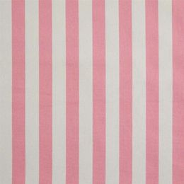 Homescapes - Stoff Meterware rosa weiss breite Streifen 150 cm Breite - Rosa