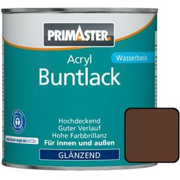 Acryl Buntlack 750ml Nussbraun Glänzend Wetterbeständig Holz & Metall - Primaster