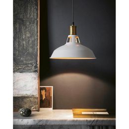 Pendelleuchte Eisen Kronleuchter im Industrielle Stil Hängelampe mit Lampenschirm E27 Fassung für Loft Esszimmer Wohnzimmer Flur (Weiß)