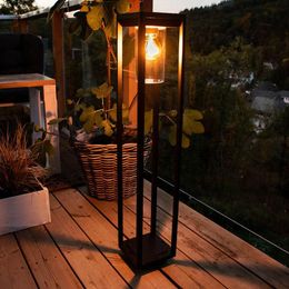 etc-shop - alu Steh Lampe schwarz Außen Beleuchtung Terrassen Strahler Garten Laterne Hof Leuchte