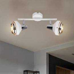 etc-shop Decken Leuchte Chrom Spot Strahler verstellbar Wohn Zimmer Beleuchtung weiß Design Lampe
