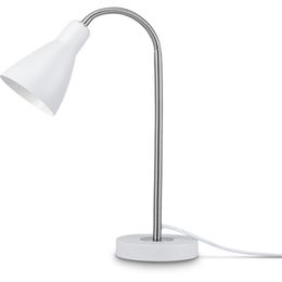Led Lampe Tischlampe Deko Tischleuchte Schreibtischlampe Arbeitszimmer Büro E27 Tischleuchte - Weiß, Silber 3 - Paco Home