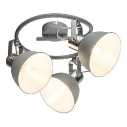 etc-shop Decken Strahler Lampen Rondelle Chrom Grau bewegliche Spots Wohn Zimmer Beleuchtung