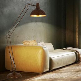 etc-shop Retro Steh Leuchte Wohn Zimmer rost gold Lampe Beleuchtung filament im Set inkl. led Leuchtmittel