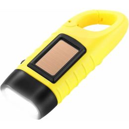 Solar-Taschenlampe, Solar-LED-Taschenlampe und Handkurbel-Taschenlampe, wiederaufladbare Outdoor-Aktivitäts-Notlicht – Gelb - Minkurow