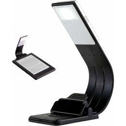 MINKUROW Wiederaufladbare Clip-on-Leselampe mit 4 einstellbarer Helligkeit, Dokkita faltbare und flexible Buchlampe für Bücher, Kindle, iPad, Laptops