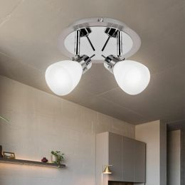 etc-shop - Decken Leuchte Wohn Zimmer Wand Lampe Chrom Spots beweglich im Set inklusive led Leuchtmittel