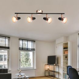 etc-shop Led Deckenlampe Deckenstrahler schwenkbare Spots Kupfer Design l 60 cm Wohnzimmer